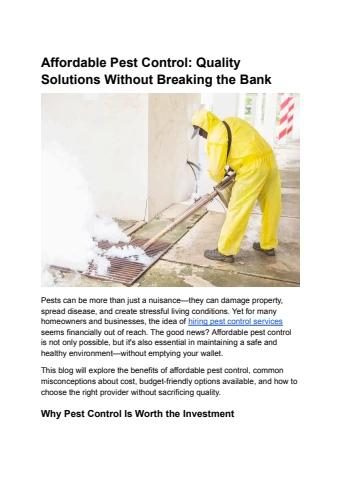 Affordable Pest Control