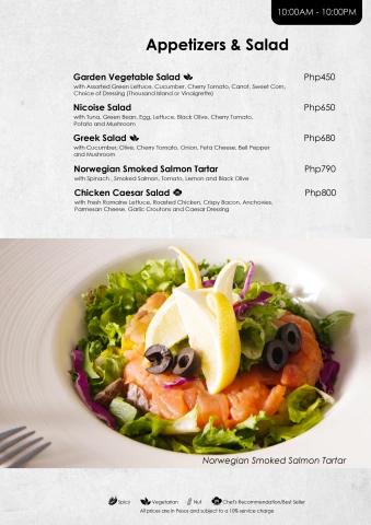 Cafe Midori Menu