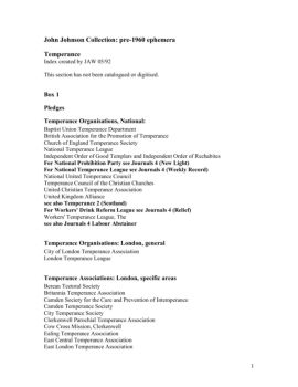 Box 1 Temperance Organisations, National - Guset User Flip PDF | AnyFlip