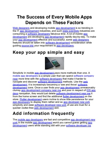 The Success of Every Mobile Apps Depends on These Factors ...