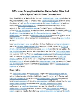 Differences Among React Native, Native Script, PWA, And Hybrid Apps ...