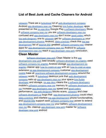 List of Best Junk and Cache Cleaners for Android.docx - idatascientist24 Flip PDF | AnyFlip