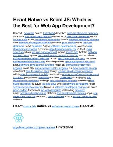 React Native vs React JS Which is the Best for Web App Development