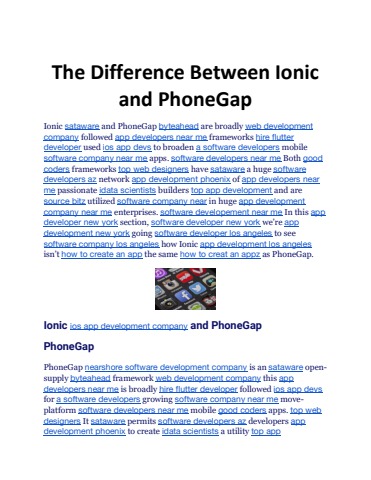 The difference between Ionic and PhoneGap
