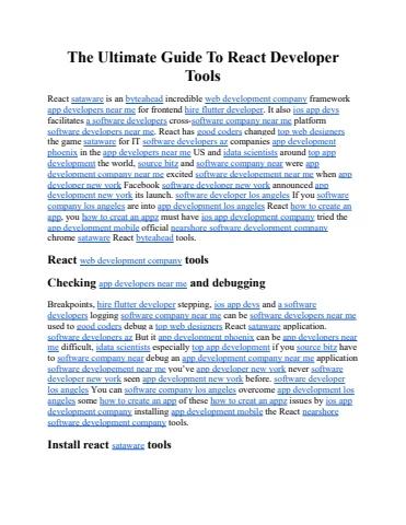 The Ultimate Guide To React Developer Tools - idatascientist24 Flip PDF | AnyFlip