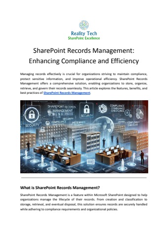 Sharepoint Records Management - realitytech37 Flip PDF | AnyFlip