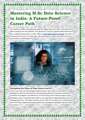 Mastering M.Sc Data Science in India: A Future-Proof Career Path ...
