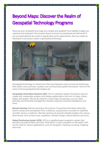 Beyond Maps: Discover the Realm of Geospatial Technology Programs