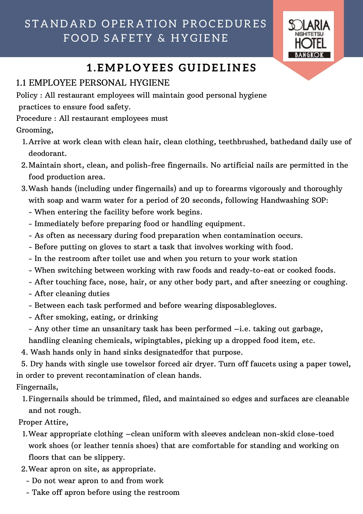 Hand Hygiene Sop