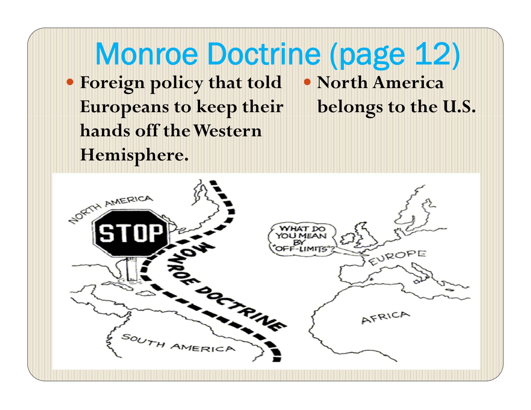 Monroe Doctrine Western Hemisphere