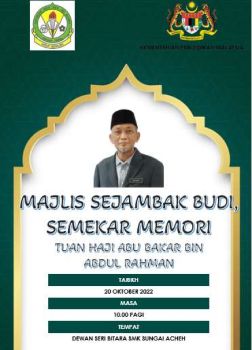 Majlis Persaraan Tn Haji Abu Bakar Bin Abdul Rahman - AJK Buku Program ...