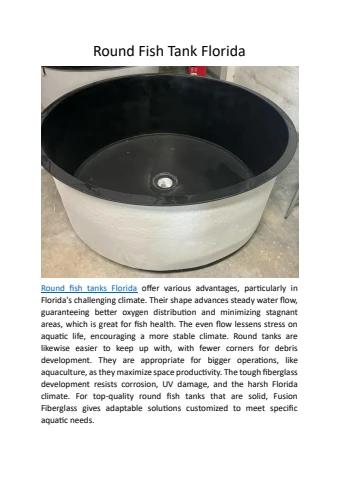 Round Fish Tank Florida