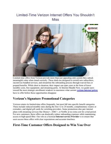 Limited-Time Verizon Internet Offers You Shouldn’t Miss