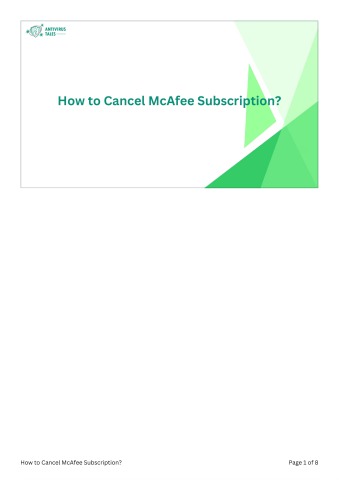 How to Cancel McAfee Subscription - Kevin Pierce Flip PDF | AnyFlip