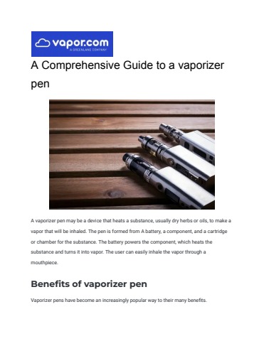A Comprehensive Guide to a vaporizer pen - Daniel Martin Flip PDF | AnyFlip