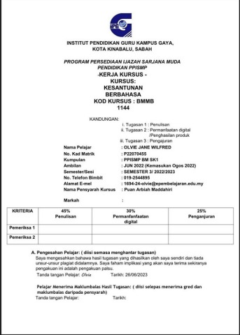 BMMB1144 KESANTUNAN BERBAHASA - PISMPBMSK Olvie Jane Wilfred Flip PDF | AnyFlip