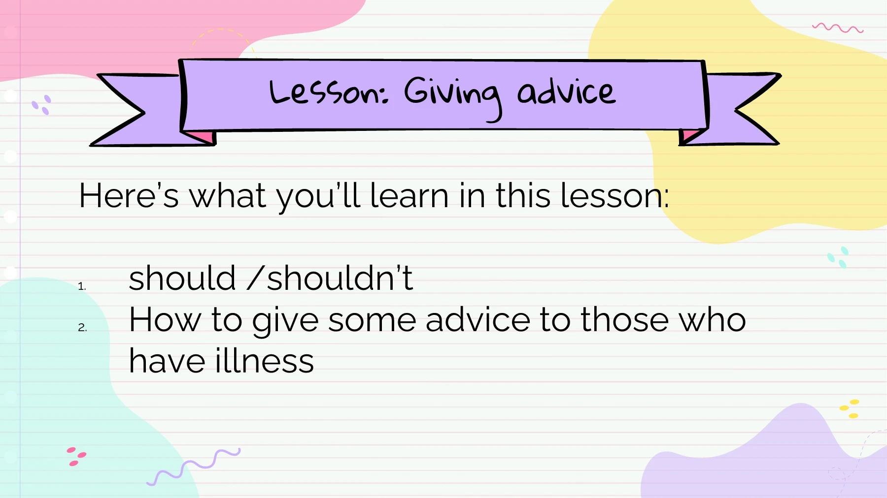 English P5 - Giving advice