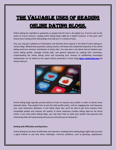 The Valuable Uses of Reading Online Dating Blogs. - bbg blog Flip PDF ...
