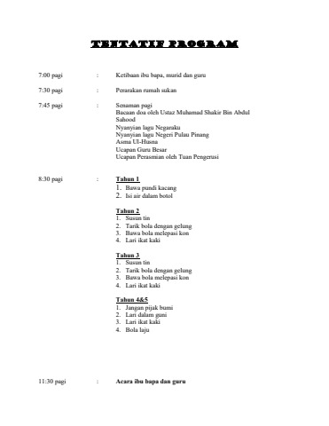 Tentatif Program Sukaneka - عادلة منيرة مختار Flip PDF | AnyFlip