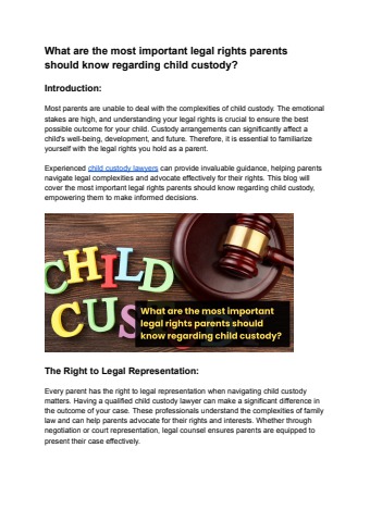 What Are The Most Important Legal Rights Parents Should Know Regarding