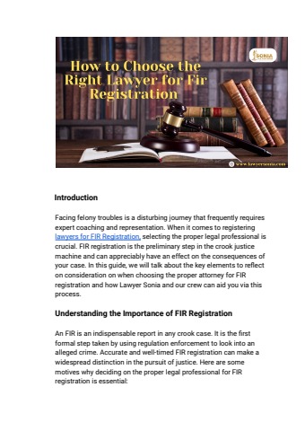 How to Choose the Right Lawyer for Fir Registration - lawyersoniabng ...