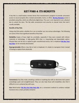 Key Fobs & Its Benefits - We Buy Fobs Flip PDF | AnyFlip
