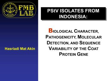Peanut stripe virus (PStV) Genetic Variation, Molecular Detection ...