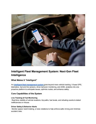 intelligent fleet management system