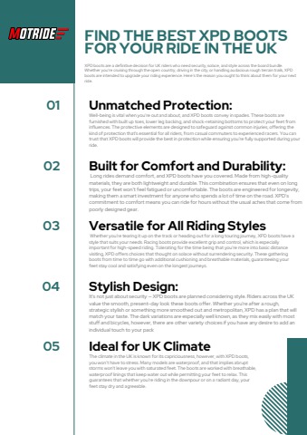 Find the Best XPD Boots for Your Ride in the Uk