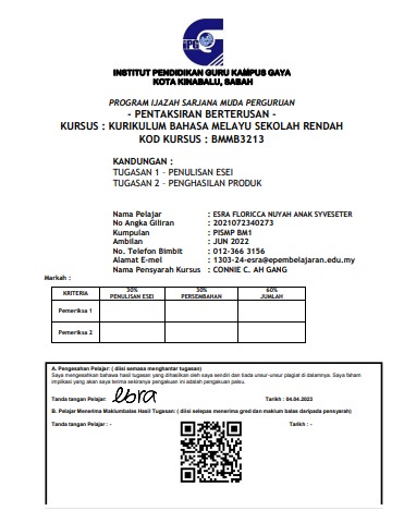 BMSK1 ESRA FLORICCA NUYAH ANAK SYVESETER BMMB 3213 TUGASAN 2 - 1303-24-esra Flip PDF | AnyFlip