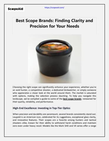 Best Scope Brands: Finding Clarity and Precision for Your Needs - Scope ...