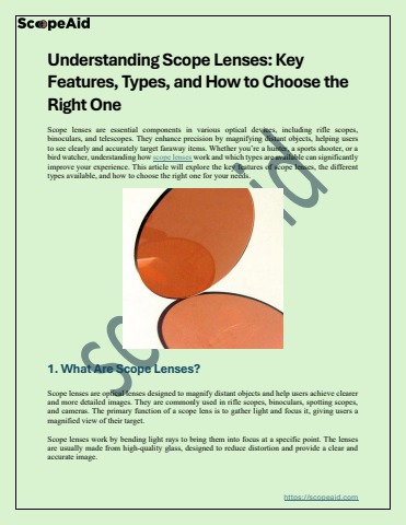 Understanding Scope Lenses: Key Features, Types, and How to Choose the ...