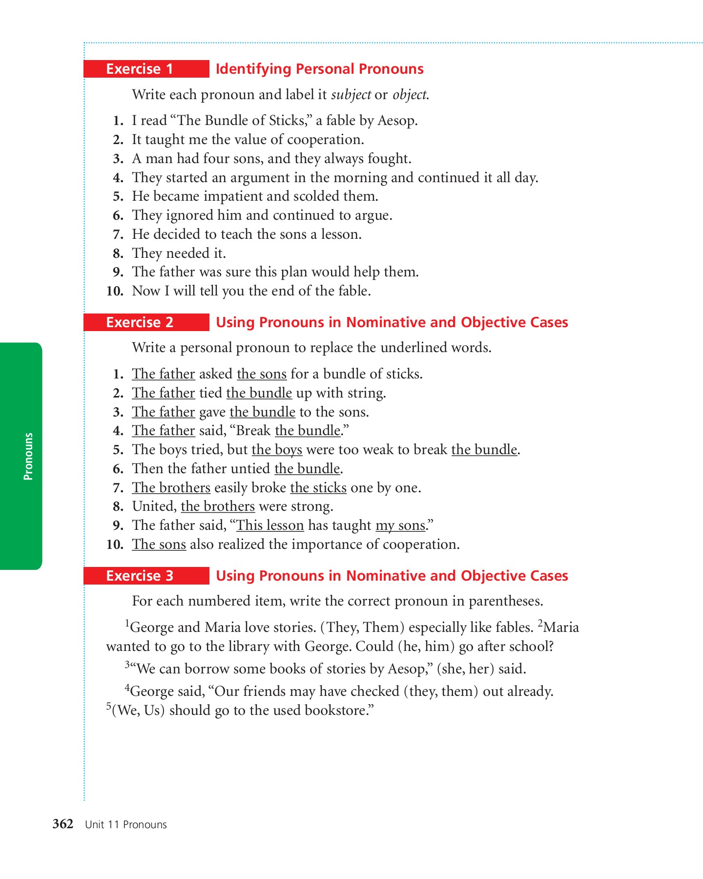 Proper Pronouns Worksheet In Case