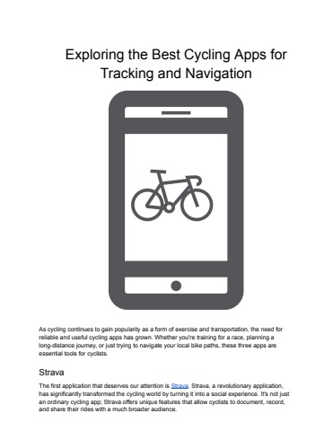Exploring the Best Cycling Apps for Tracking and Navigation