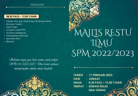 BUKU PROGRAM MAJLIS RESTU ILMU SPM 2022/2023