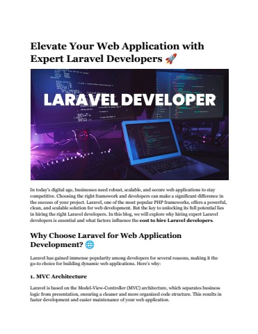 Elevate Your Web Application with Expert Laravel Developers 🚀