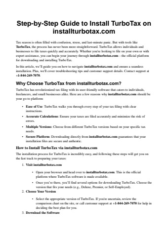 Easily Install TurboTax from installturbotax.com Today