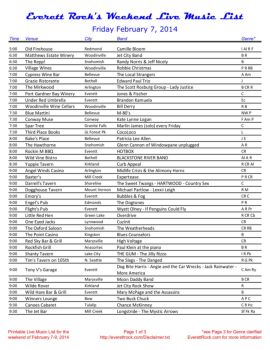 Everett Rock's Weekend Live Music List