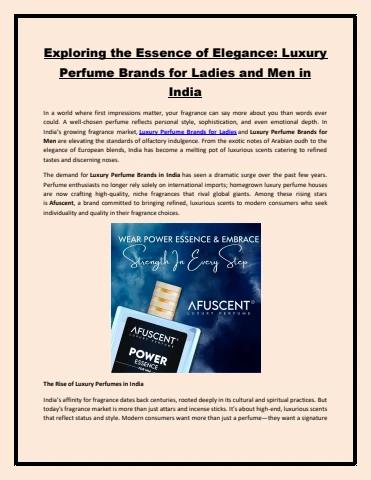 Exploring the Essence of Elegance: Luxury Perfume Brands for Ladies and ...