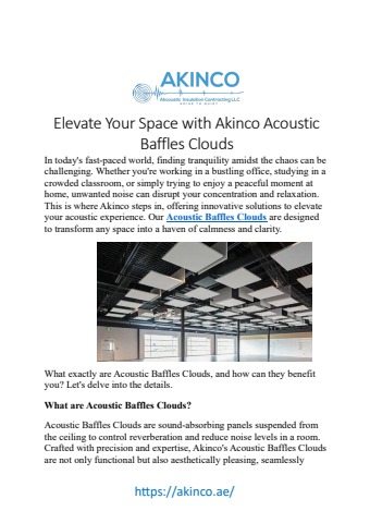 Enhance Acoustic Comfort with Acoustic Baffles Clouds - akinco services Flip PDF | AnyFlip