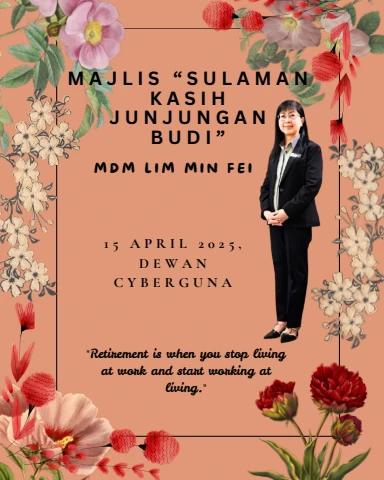 Buku Program majlis persaraan Madam Lim Min Fei - EVA ALICIA ANAK BRAOH ...