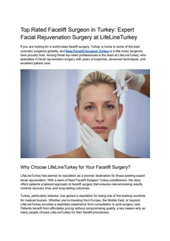 Top Rated Facelift Surgeon in Turkey_ Expert Facial Rejuvenation ...