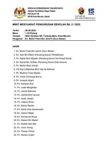 MINIT MESYUARAT PENGURUSAN BIL 2/2023 - uthridragnar67 Flip PDF | AnyFlip