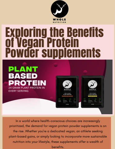 Vegan Protein Powder Supplements for Optimal Wellness | Whole Nutrition ...