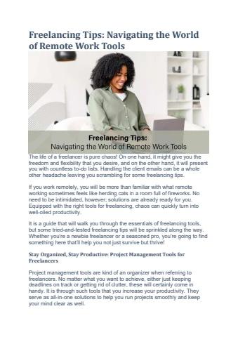 Freelancing Tips Navigating the World of Remote Work Tools