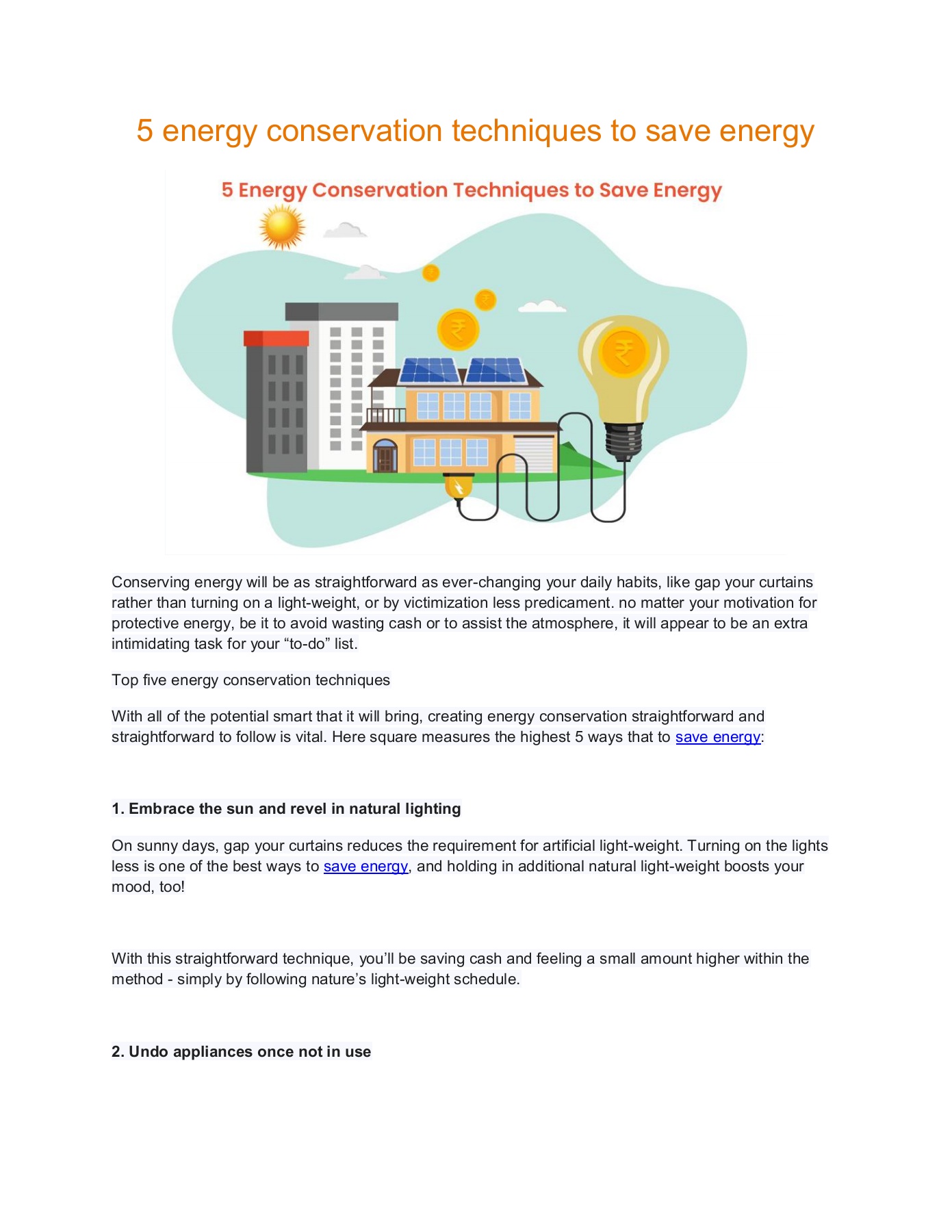 Best Ways To Save Energy 7 Days, 7 Changes Energy Saving Campaign