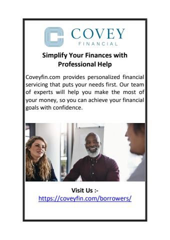 Simplify Your Finances with Professional Help - Covey Financial Flip ...