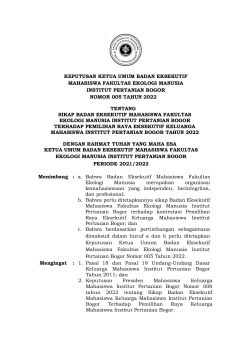 SK 005 BEM FEMA 2021_2022 Sikap BEM FEMA Terhadap PEMIRA KM IPB 2022 (1)-signed - bemfema Flip ...