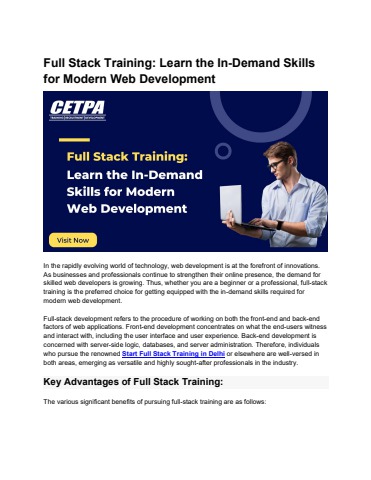 Full Stack Training Learn the In-Demand Skills for Modern Web Development - sanyasharma596 Flip ...