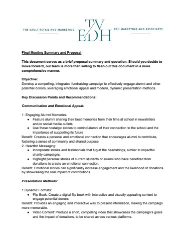 Project Proposal - HVC and QC alumni